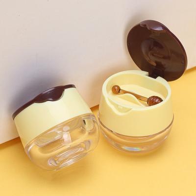 China Cosmetic 7.5g AS Plastic Cream jars with White lids for Lip Scrub Lip balm container for sale