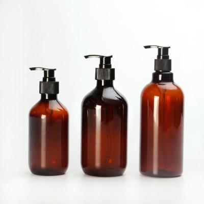 China Wholesale 250ml 500ml Round Shoulder Lotion Bottle Plastic Empty Shampoo Hand Sanitizer Dispenser Cosmetic Pump Bottle for sale