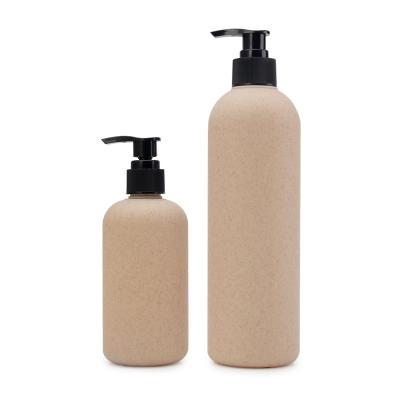 China Wholesale Biodegradable Luxury Empty Baby wheat straw Plastic Shampoo Conditioner Pump Bottle 500Ml for sale