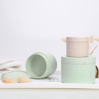China New Material Empty Wheat Straw Biodegradable Hair Face Beauty Cosmetic Jars For Lotions Creams for sale