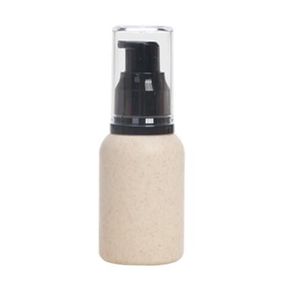 China Biodegradable Cosmetic Container 30Ml 50Ml 100Ml Wheat Straw Plastic Bottle With Lotion Dispenser Pump for sale