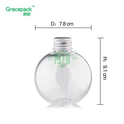 China 240ml spherical ecological plastic juice bottle for sale