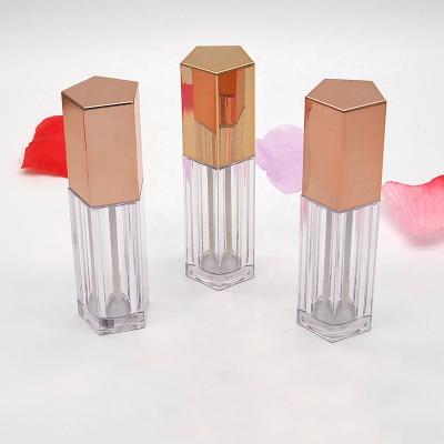 China Premium Quality Wholesale Custom 10ml Clear Lip Gloss Tube with Wands,  Rose Gold Lipstick Tube Container for sale