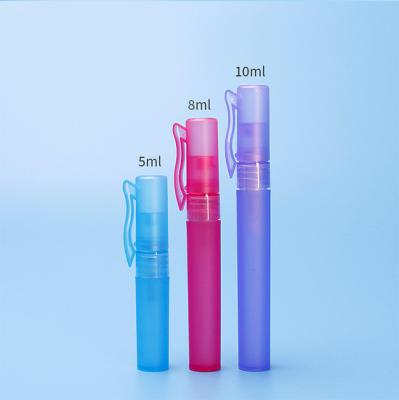 China 5ml 8ml 10ml mini scrub pen for perfume sample PP plastic atomizer portable spray bottle for sale
