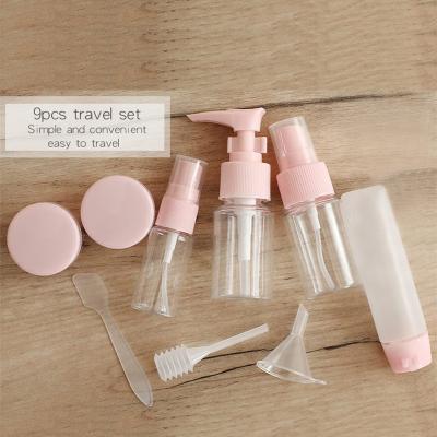 China Customized Oem Plastic Leak-Proof Toiletry Containers Kit Empty Bottles Tube Refillable Portable Travel Bottle Set for Cosmetic for sale
