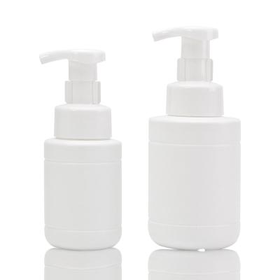 China High Quality 200Ml 350Ml White PE Plastic Flat Shoulder Cosmetic Soap Dispenser Foam Pump Bottle for sale