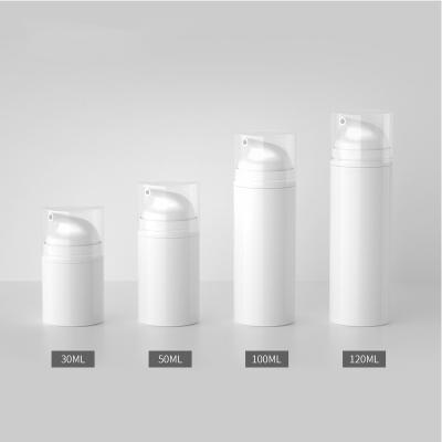 China Eco Friendly White Pp Plastic Skin Cosmetic Packaging Container Serum Lotion 30Ml 50Ml 100Ml Airless Pump Bottle for sale