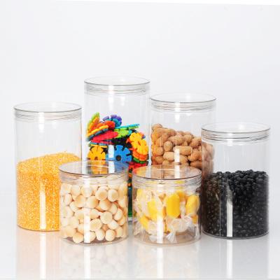 China 8oz transparent dry food fruit PET plastic jar with Plastic Lids for sale