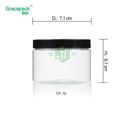 China Wholesale 16oz 9oz 6oz 8oz 4oz 12oz straight side clear plastic jars with plastic lid for sale