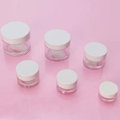 China white empty PET plastic cream jar with lids,clear round 100g jar for sale