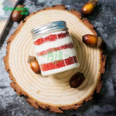 China Empty Storage container with aluminum cap Plastic  packaging pot For Jam Ice Cream PET Clear wide mouthed plastic jar for sale
