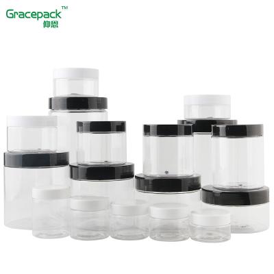 China 100ml /4oz /150ml/200ml Free Sample Clear Bottom Empty Cosmetic Cream PET Plastic Jar for sale