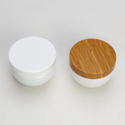 China White Wood Grain PET 250ml Plastic Cosmetic Empty Jar with Lid ointment jar for sale