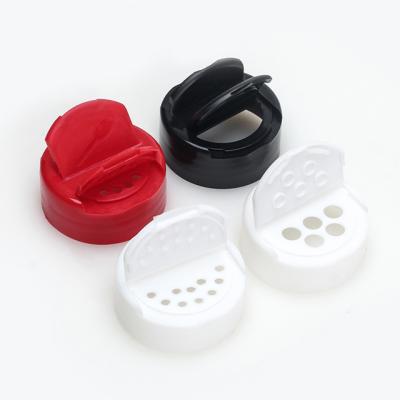 China Hot Sale PP Plastic 38mm Flip Butterfly Lid Double Open For Seasoning Shaker Pepper Salt Shaker for sale