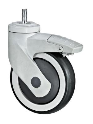 China Nylon Bracket Hospital Bed Caster Wheel , Medical Trolley Caster Wheels for sale