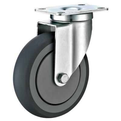 China Black Rubber Locking Swivel Casters / Small Industrial Wheels Dust Guard for sale