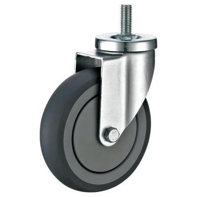 China Threaded Stem Wire Rack Shelving Casters With TRP Wheel 75mm 125mm Diameter for sale