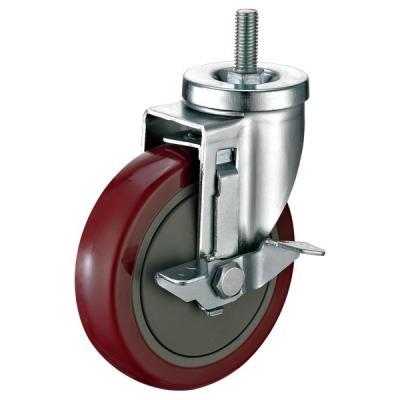 China Red PU Industrial Caster Wheels For Food Service Equipment 5