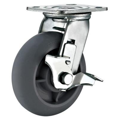 China Heavy Duty Lock Casters Gray Rubber Wheels 4