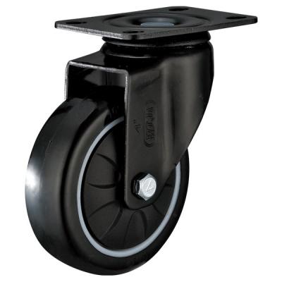 China Plate Mounting Swivel PU Caster Wheel For Industrial Institutional Equipment for sale