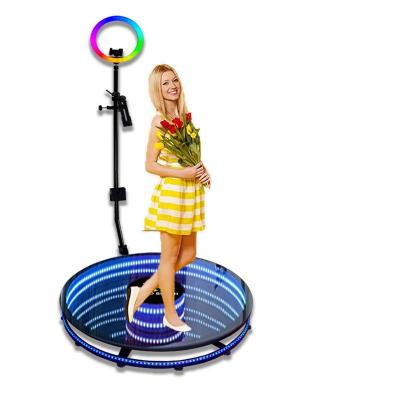 China 360 lights photo booth magic 360-grad-video booth rgb tempered glass with led floor photo booth SMT-6 factory
