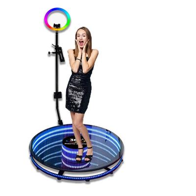 China 360 lights photo booth magic 360-grad-video booth rgb tempered glass with led floor photo booth SMT-6 factory