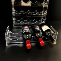 China Clear Acrylic Freestanding Stackable Bottle Organizer Display Wine Rack for sale