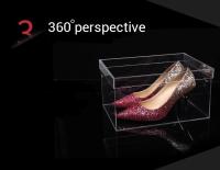 China Container Store Clear Acrylic Stackable Shoe Boxes Sustainable Customized Logo for sale