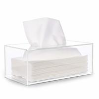 China Rectangular Hotel Acrylic Display Box Clear Plastic Tissue Box Holder for sale
