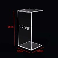 China 12mm Thickness Acrylic C Shape Accent Table Customized Logo for sale