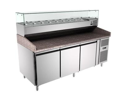 China Stainless Steel 1800 X 700 X 1415mm Pizza Prep Counter  R134a PZ3100TN/380 for sale