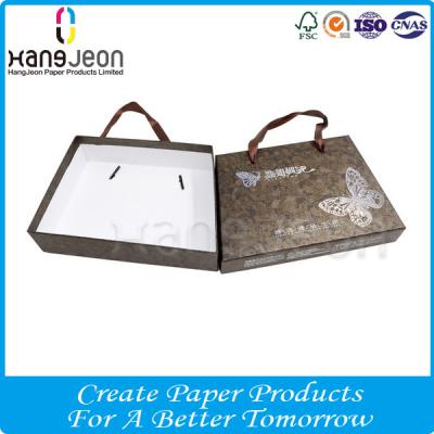 China Ribbon Handle Customized Logo Gift Paper Package Box / Packaging Paper Box for sale