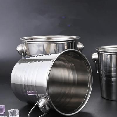 China 4 Color Print Stainless Steel Wine Bucket With Lid Non-toxic for sale