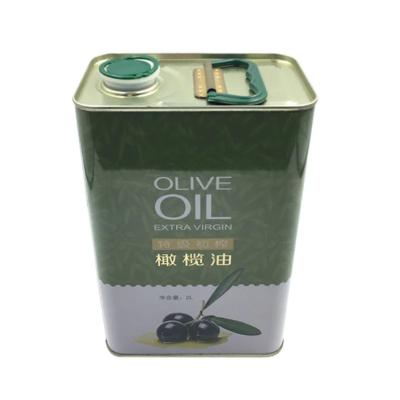 China 1 Liter Tin Oil Can Custom Olive oil packaging Tin can 1L Square Tinplate Metal Can for Virgin Edible Oil for sale