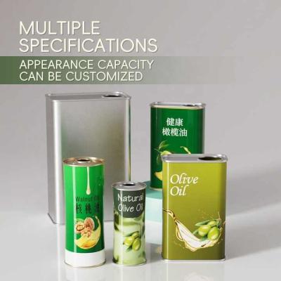 China Olive Oil Can Factories 500ml 750ml 1L 1.5L 3L 5L Extra Virgin Olive Oil Tin Can Cooking Edible Oil Metal Container for sale