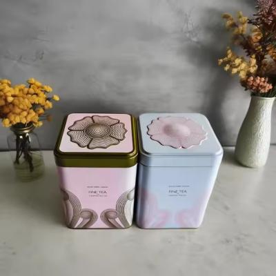 China Custom Printing Metal Box Candy Coffee Tea Tin Can Square Tins Case With Lids for sale