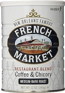 Café do Mercado Francês e Chicory Restaurante Mistura Medium Roast Dark Ground Coffee Tin Can 12oz Custom Design