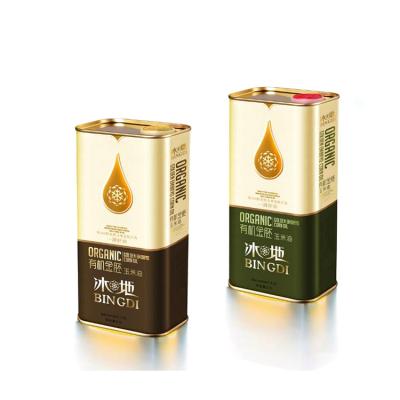 China Custom Wholesale 2.5L Rectangle Olive Oil Tin Can with Plastic Lid for Food Grade Packaging for sale