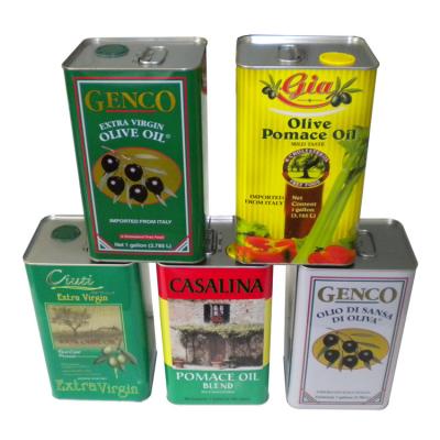 China Square Shape Olive Oil Tin Can with 25-30 Days Delivery and 5000 Pcs MOQ in Carton Packing for sale