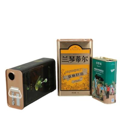 China Empty 500Ml 750Ml 1L 1.5L 3L 5L Rectangular Olive Oil Tin Can with 0.23mm Thickness and Customizable Printing for sale