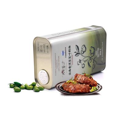 China Food Grade 1L-2L Rectangular Olive Oil Tin Can with 0.21-0.35mm Thickness Tinplate Material for sale