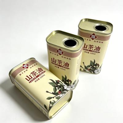 China Custom 1L 5L Small Flat Shape Tinplate Can for Edible Oil Storage with UV Printed Custom Design for sale