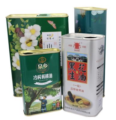 China 1L 2L 3L Olive Edible Cooking Oil Tin Can Offset Printing for sale