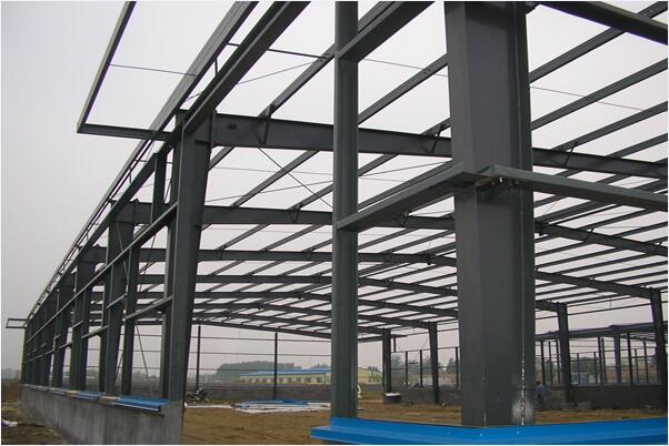 Steel structure warehouse aerial view