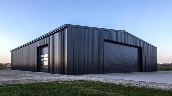 Steel structure warehouse exterior view