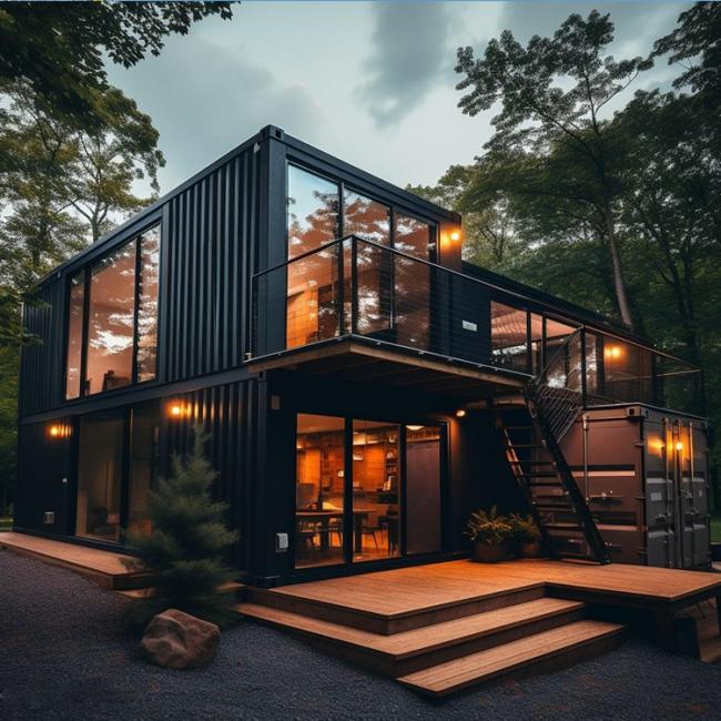 Steel expandable container house exterior view