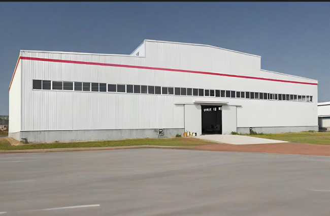 Steel structure workshop exterior view