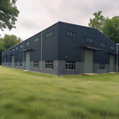 China Multi Bay Bolt Connection Steel Structure Commercial Building Custom Size Industrial Office Showroom Metal Frame Construction for sale