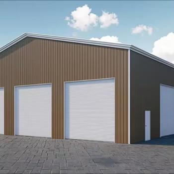 China Rolling Door Prefabricated Steel Buildings Easy Install Steel Shed Workshop Anti Wind for sale