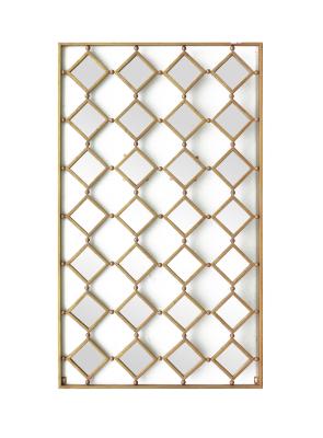 China Gold leaf finish  metal frame decorative mirror rectangle shape for wholesale for sale